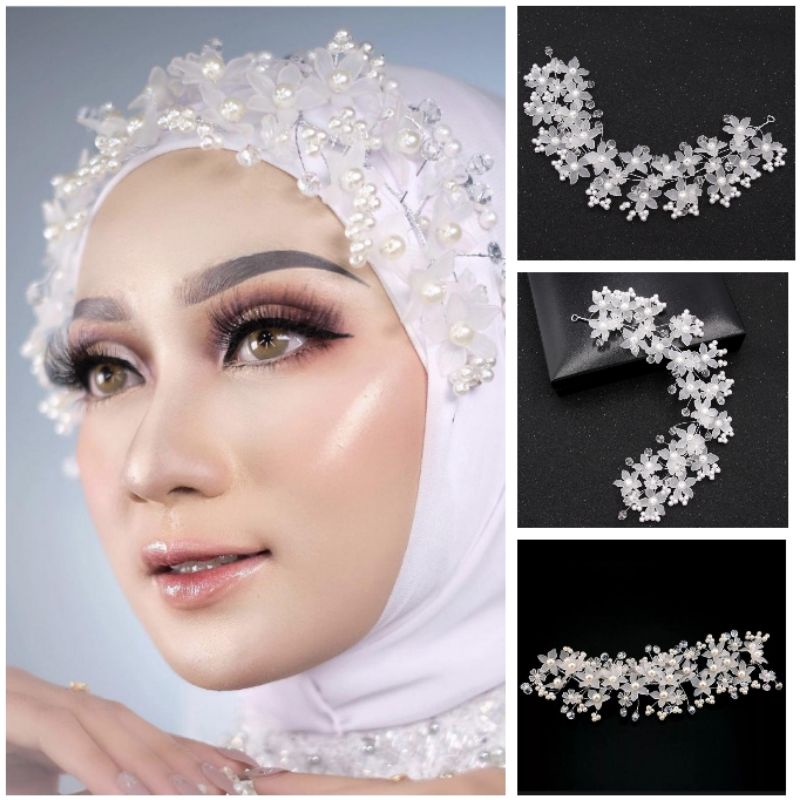Jual Melati Headpiece - Tiara Lentur Pengantin Desain Bunga + Kristal ...