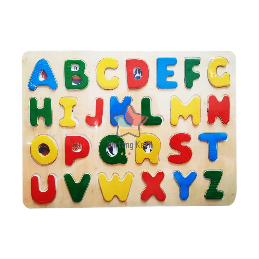 Jual Puzzle Huruf Biasa ABC / Puzzle Kayu / Belajar Huruf / Wooden ...