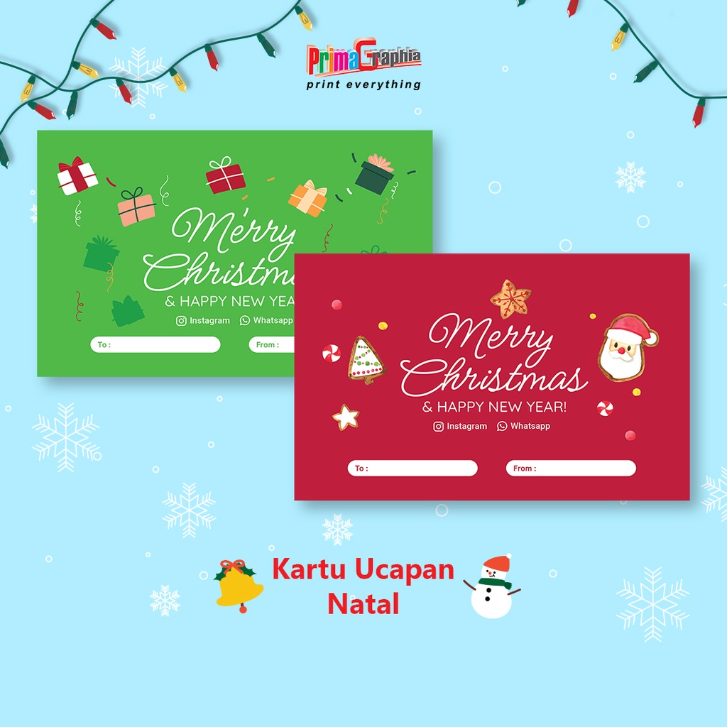 Jual Cetak Kartu Ucapan Natal Custom Desain Template | Shopee Indonesia