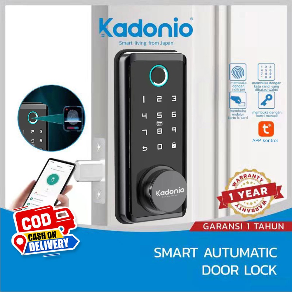 Jual Kadonio Kunci pintu autumatic kunci pintar Digital lock TUYA ...