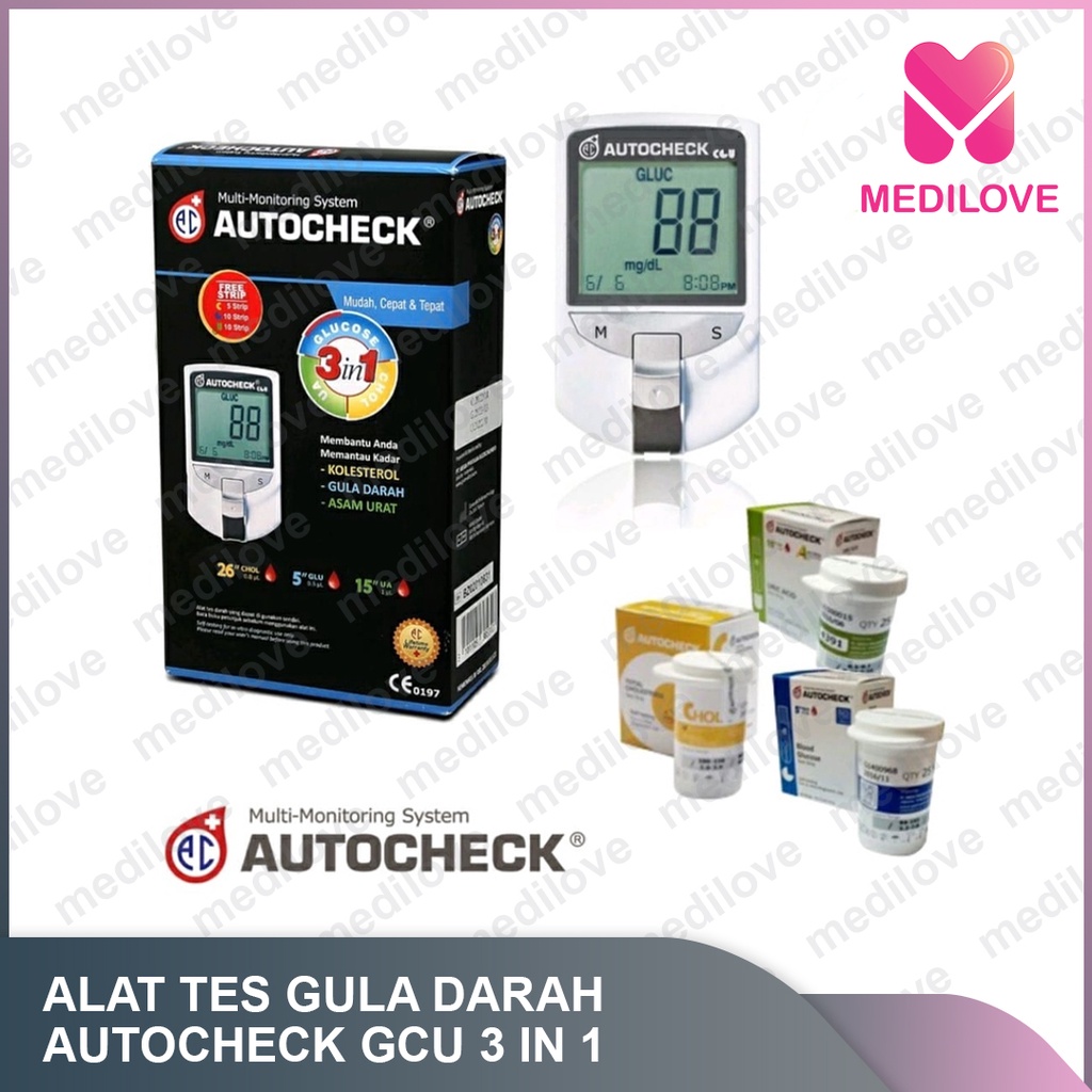 Jual Autocheck GCU Alat Cek Gula Kolesterol Dan Asam Urat / Autocheck ...