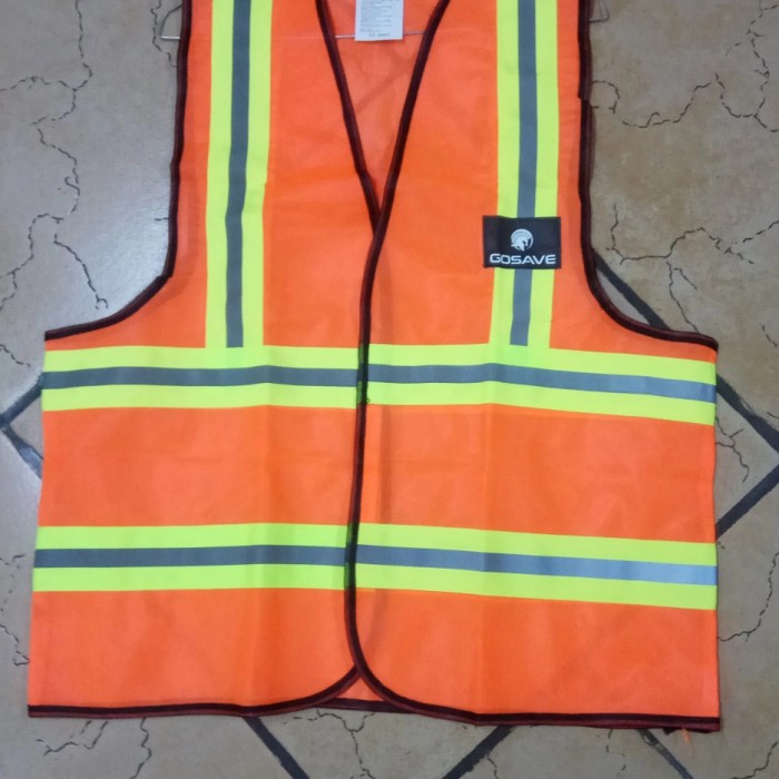 Jual Rompi Rompi Polyester Kombinasi 4 Line Orange / Rompi Proyek ...