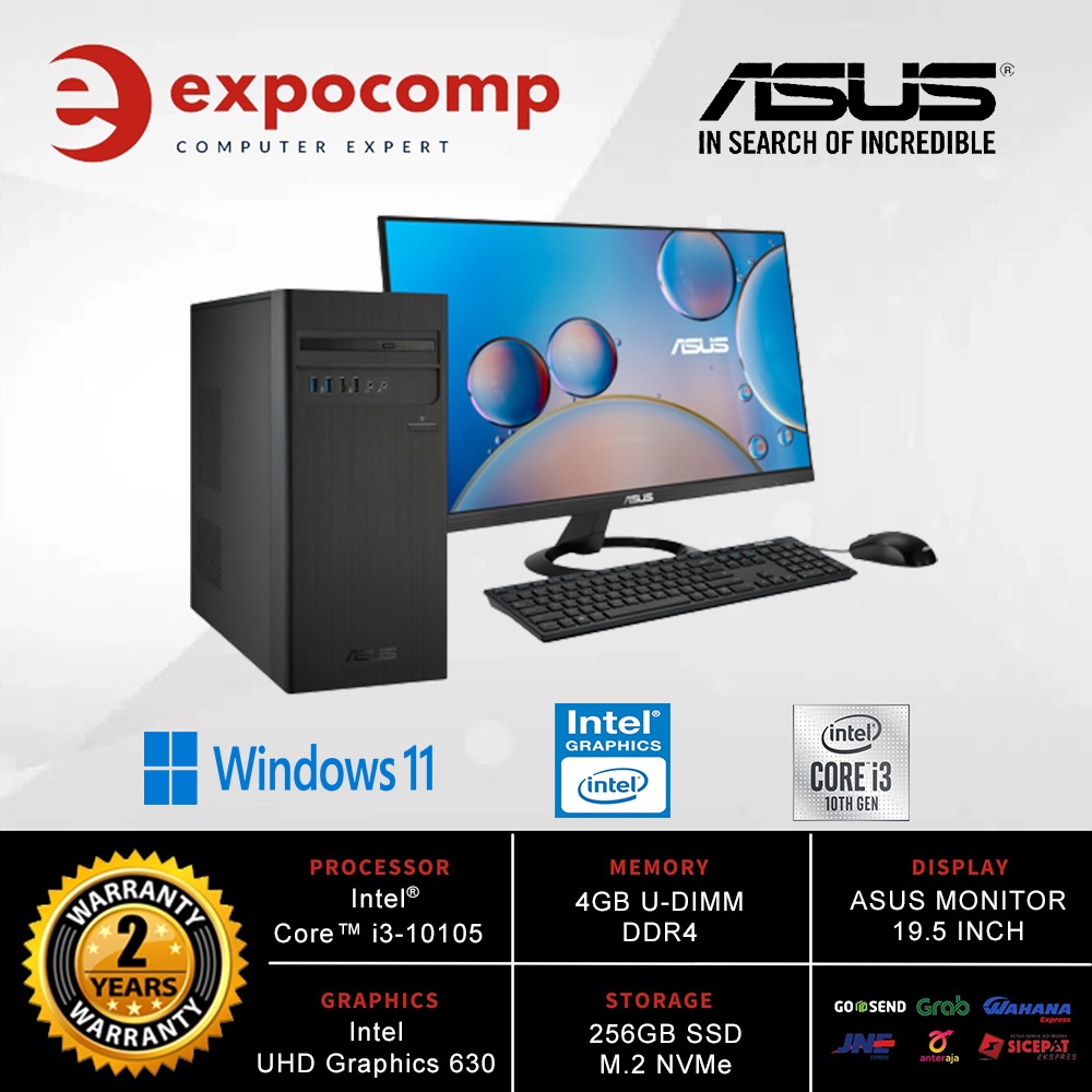 Jual ASUS PC DESKTOP S500TC-342000033W BLACK CORE i3-10105 4GB 256GB ...