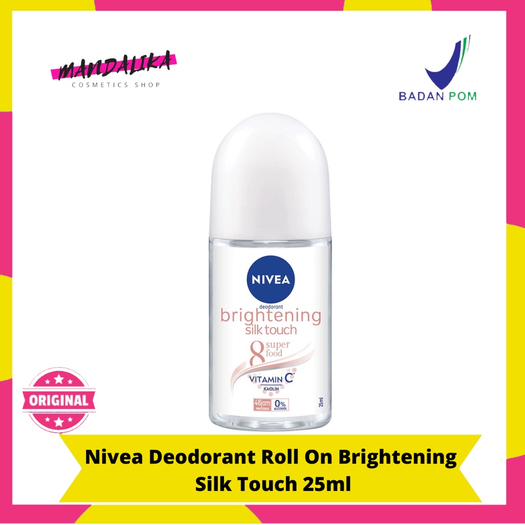 Jual Nivea Deodorant Roll On Brightening Silk Touch 25ml | Shopee Indonesia