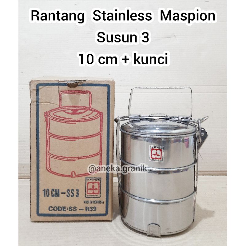 Jual Rantang Mini Bahan Stainless Maspion Maxim 10 cm susun 3 + kunci ...