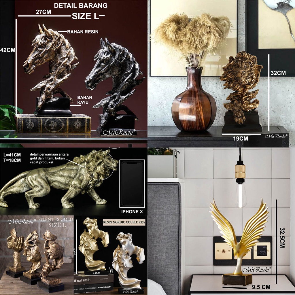 Jual Ornamen Dekorasi Ruang Tamu Patung Kuda Lion People Pajangan ...