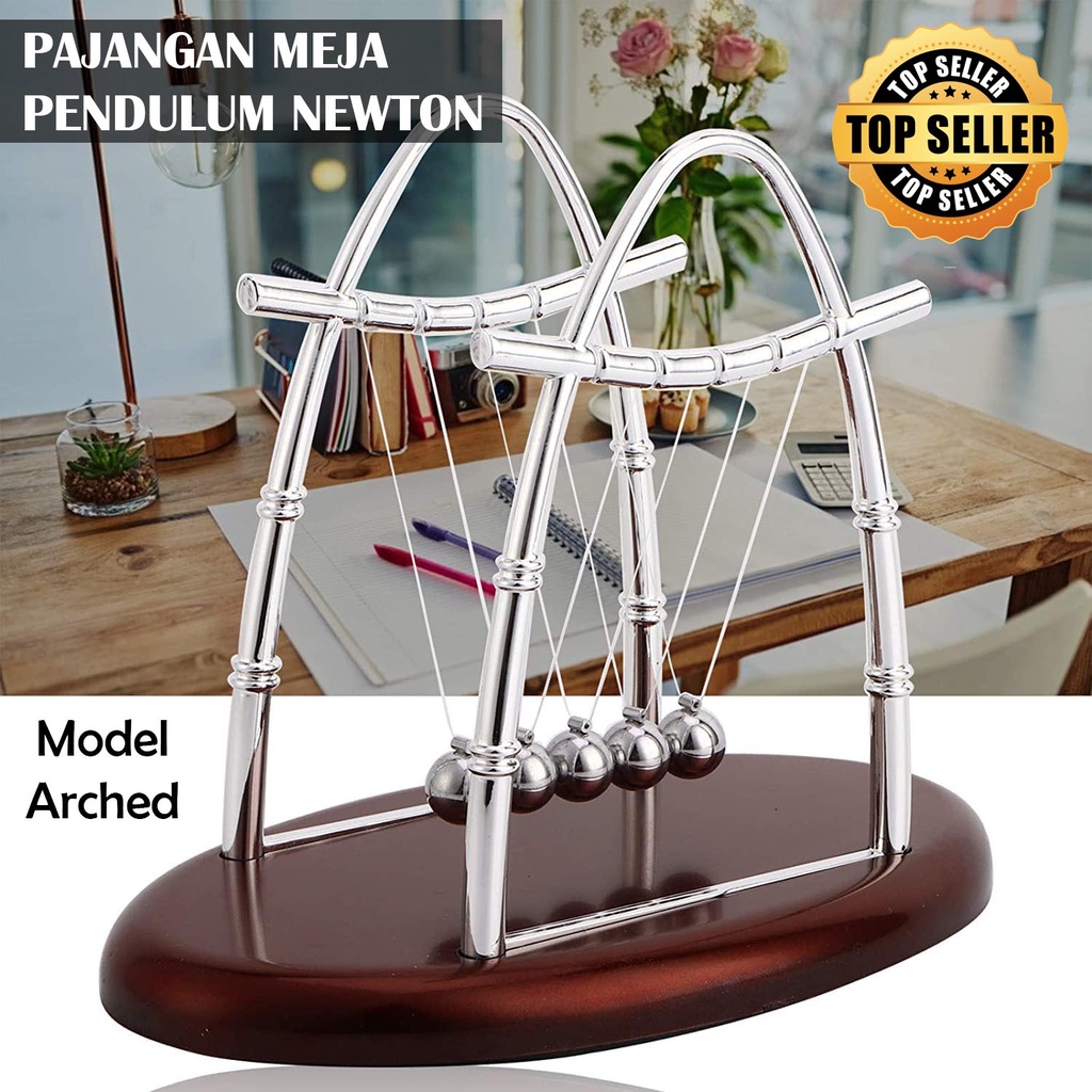 Jual Pajangan Meja Pendulum Newton Model Arched Ukuran S 5 Cradle Ball ...