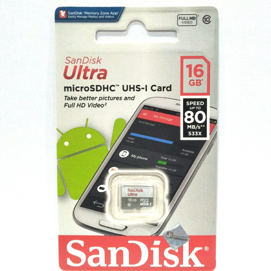 Jual MEMORY mmc only microsd merk SANDISK 16GB for android | Shopee ...