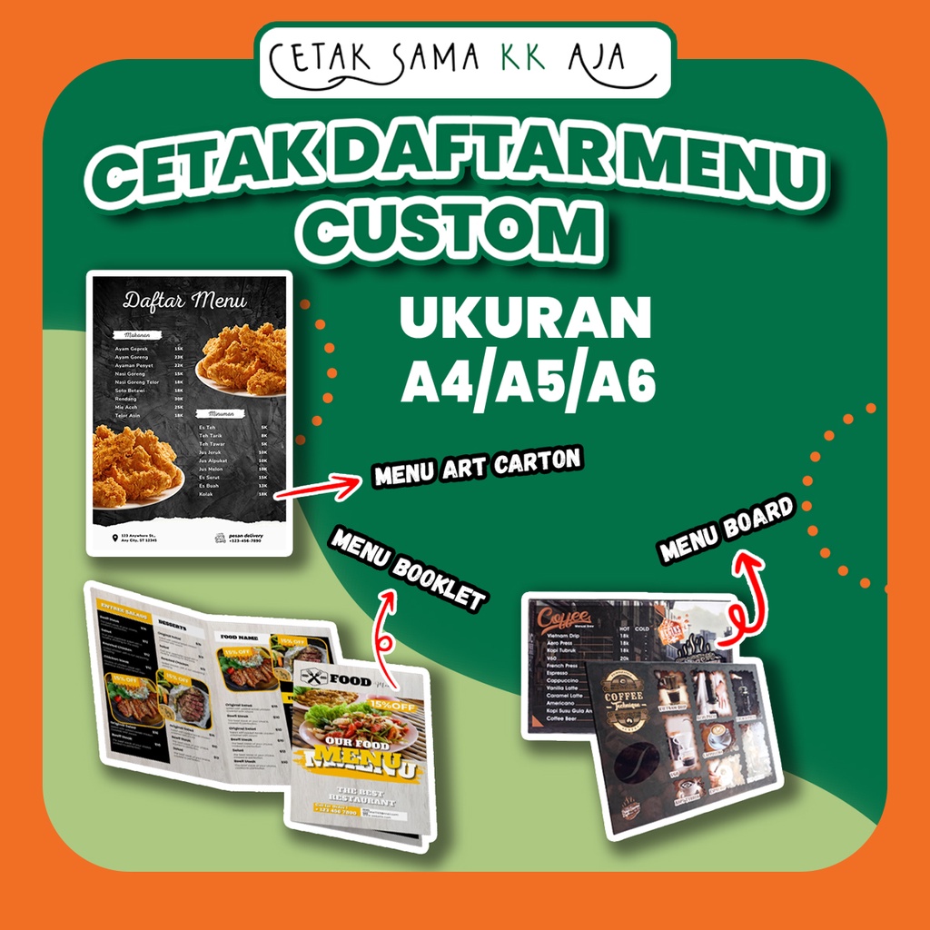 Jual [FREE DESIGN] CETAK DAFTAR MENU MAKANAN MINUMAN UMKM CAFE RUMAH ...