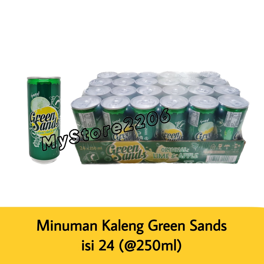 Jual Minuman Kaleng Green Sands Original Lime & Apple 1 dus (250ml x 24 ...