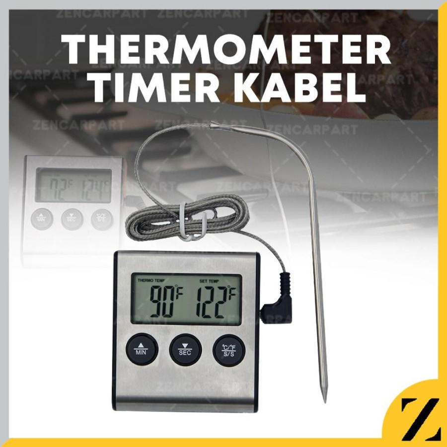 Jual Termometer v2 Masak Kopi Oven Air Minyak Daging digital Kabel ...