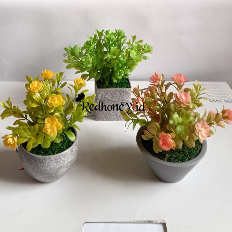 Jual Rangkaian Bunga Artificial Hiasan Meja Sudah Termasuk Vas | Shopee ...