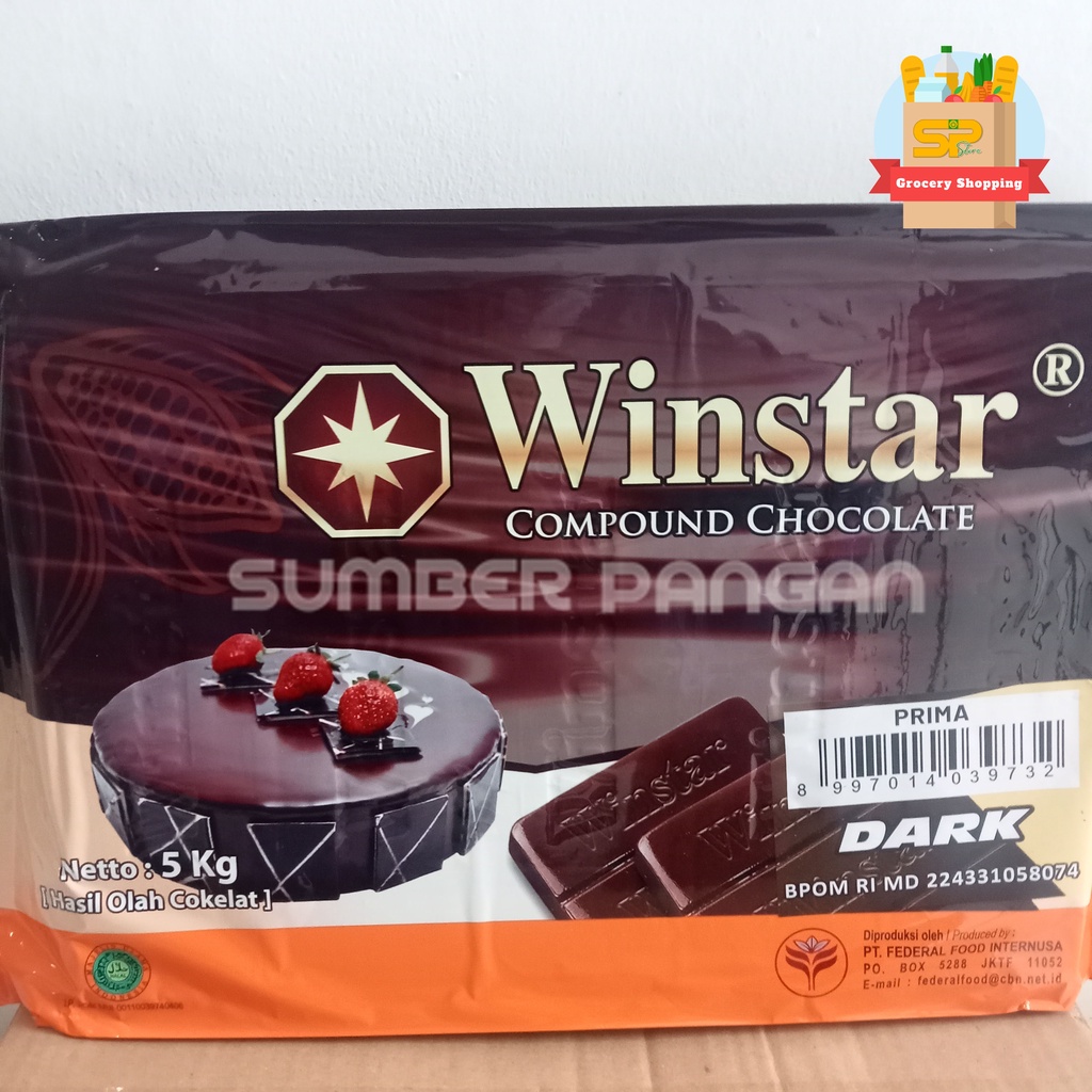 Jual Winstar Dark Chocolate Compound 5kg / Coklat Compound 5 Kg ...