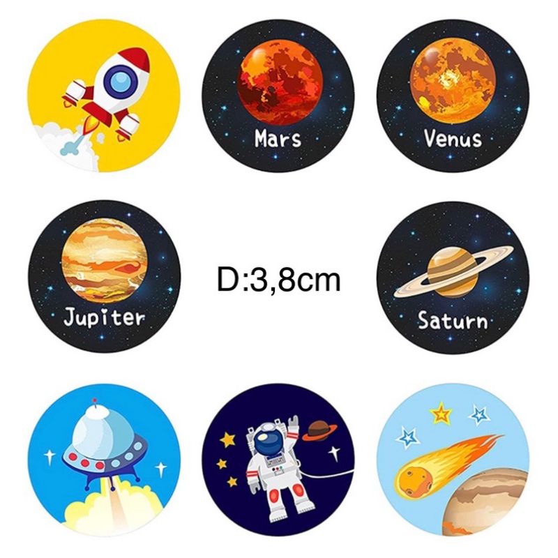 Jual Sticker Gambar Planet Stiker Anak Edukasi Tata Surya 3.8cm 100pcs | Shopee Indonesia