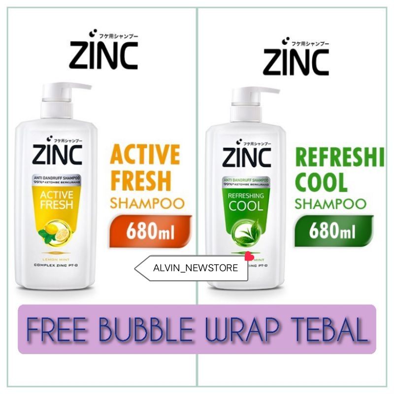 Jual ZINC REFRESHING COOL&ACTIVE FRESH Shampoo Anti Ketombe 680ML | Shopee Indonesia