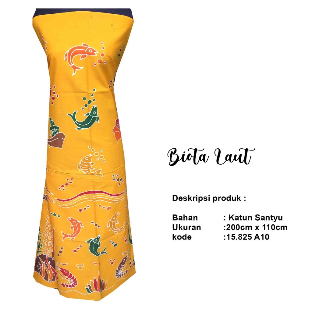 Jual Batik Tulis Motif Udang Bandeng Sidoarjo Warna Kuning Kunyit ...