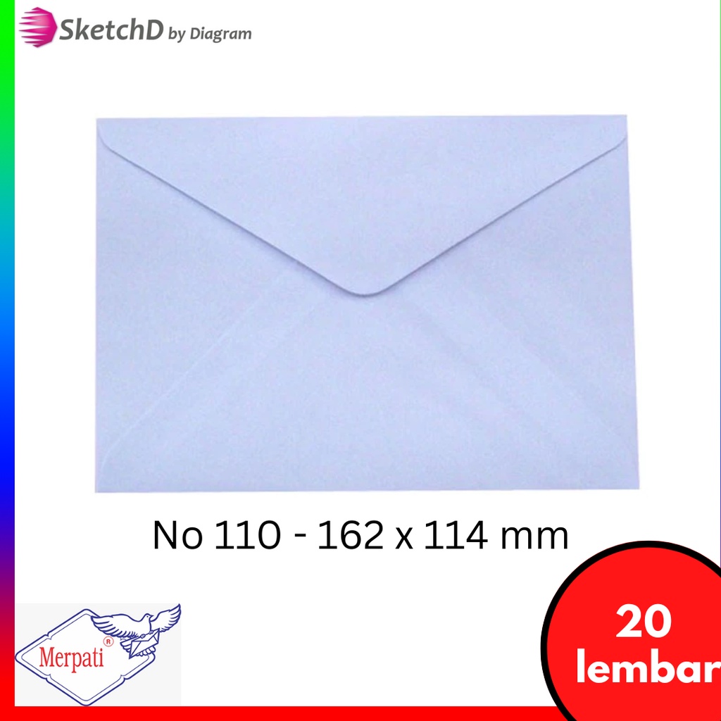 Jual Amplop putih polos 110 Merpati 162x114 mm 20 lbr | Shopee Indonesia