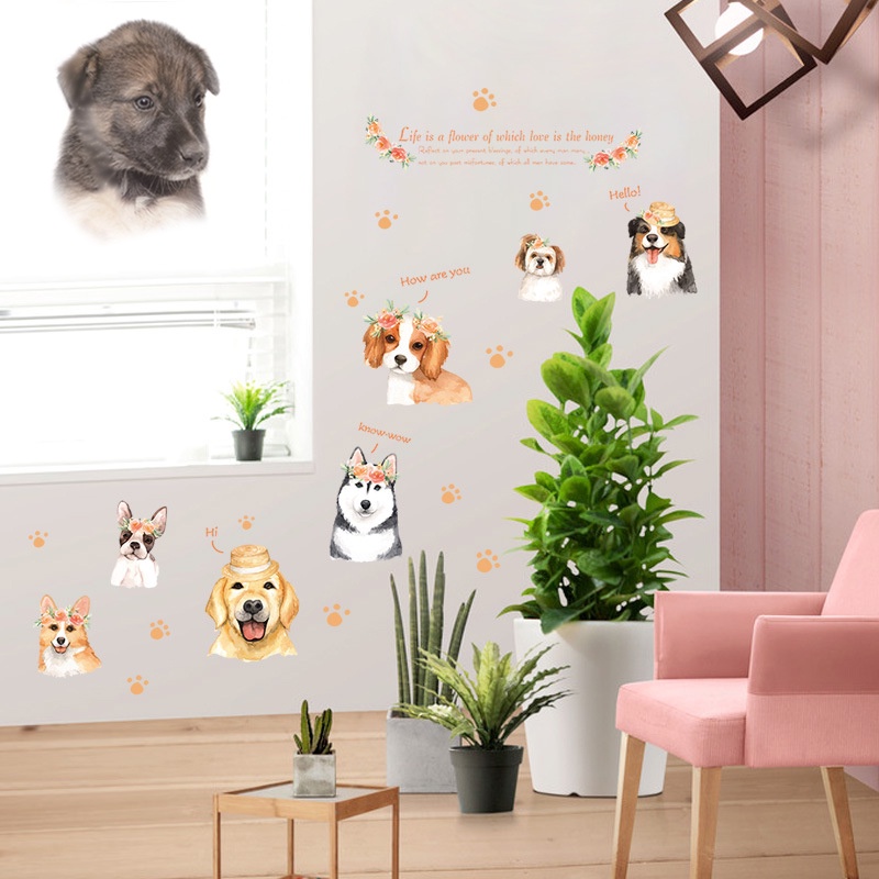 Jual IJNC WALLSTICKER WALL STIKER SETIKER STICKER DINDING HEWAN ANJING ...