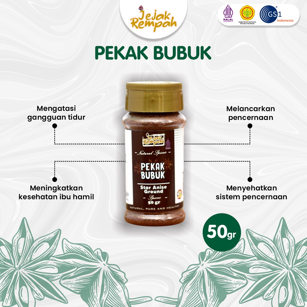 Jual Bunga Lawang Pekak Bubuk 50 Gram Star Anise Ground Rempah Bubuk ...