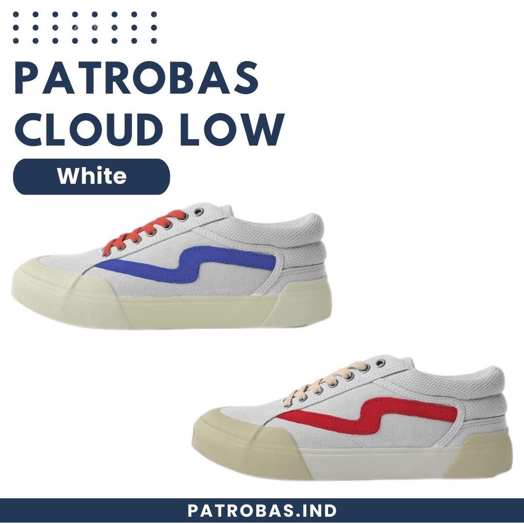 Jual PATROBAS Cloud Low White Red Blue Original Sepatu Patrobas Jawa ...