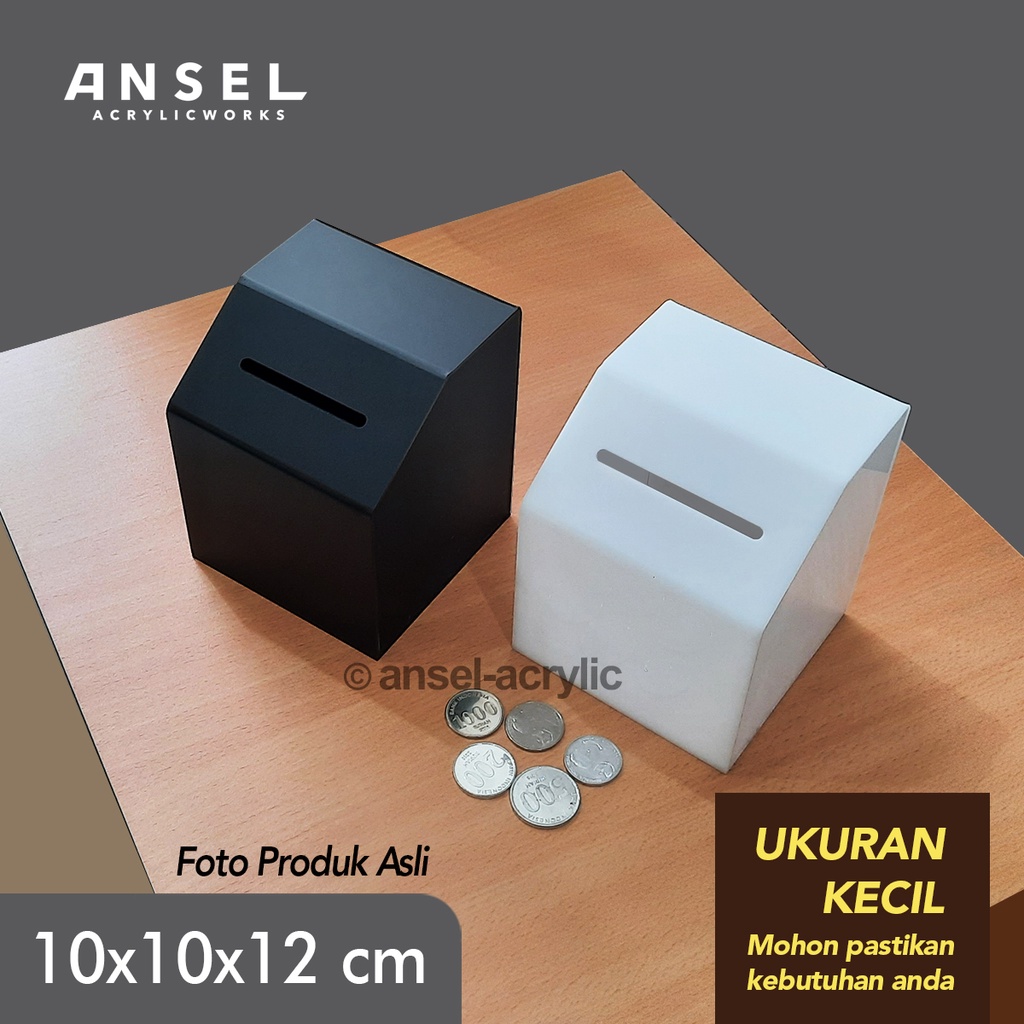 Jual ANSEL Kotak Amal Akrilik Kecil - Box Tip / Celengan 10x10x12 cm ...