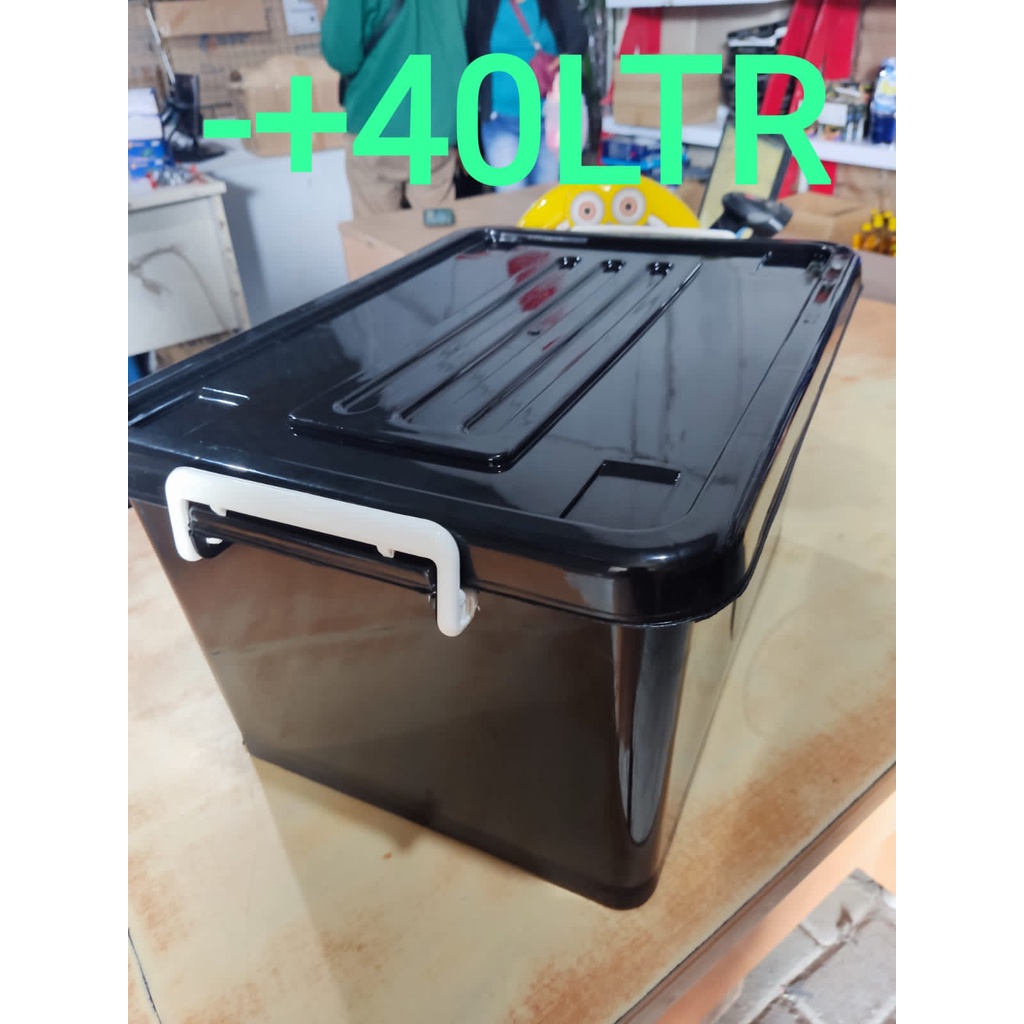 Jual BOX CONTAINER 40 LITER (HITAM) - Dengan Roda / Box Container ...