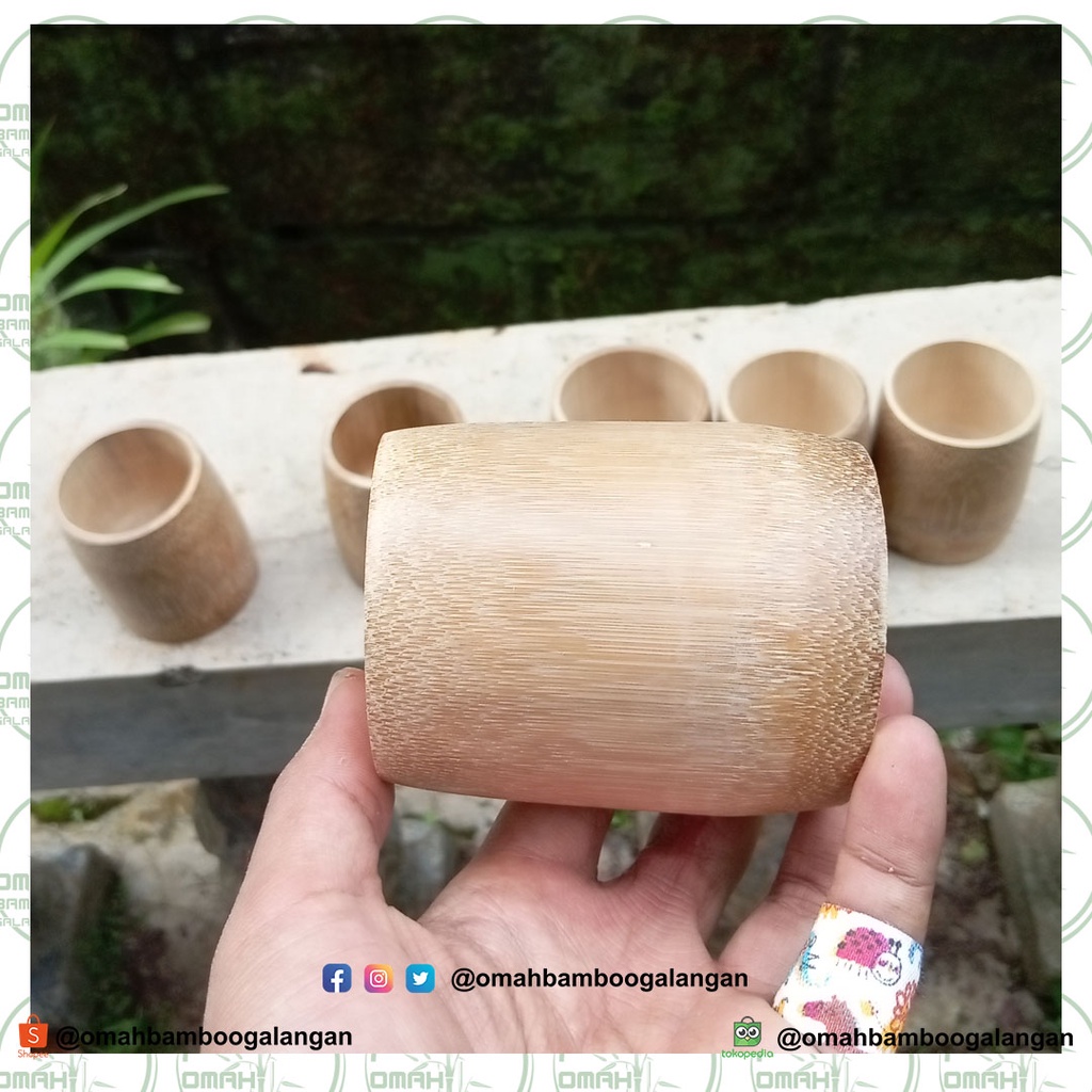 Jual Gelas Cangkir Bambu Natural Unik Mengkilat Elegant Model Biasa ...
