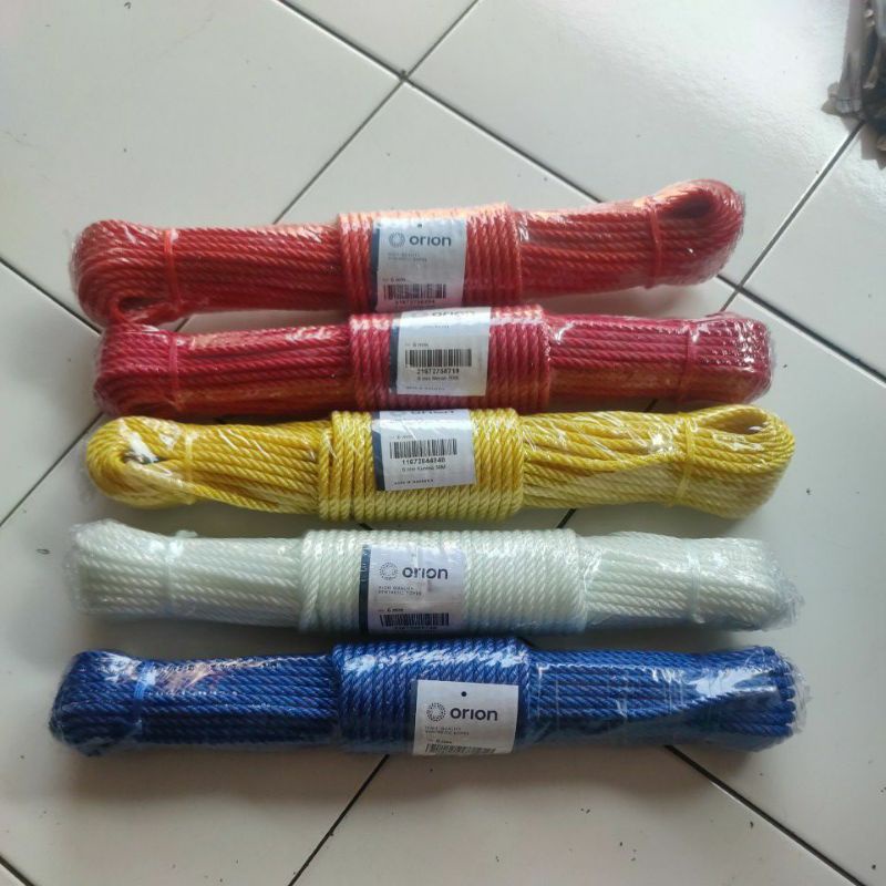 Jual Tali tambang tampar plastik 6mm panjang 30m orion | Shopee Indonesia