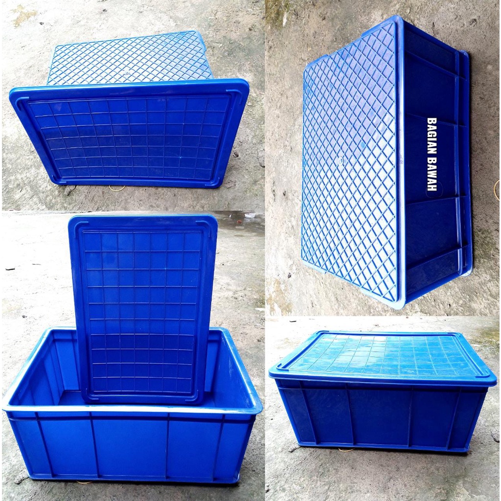 Jual Container Box Industri/ Keranjang Industri Rapat Box Tahu BIRU ...