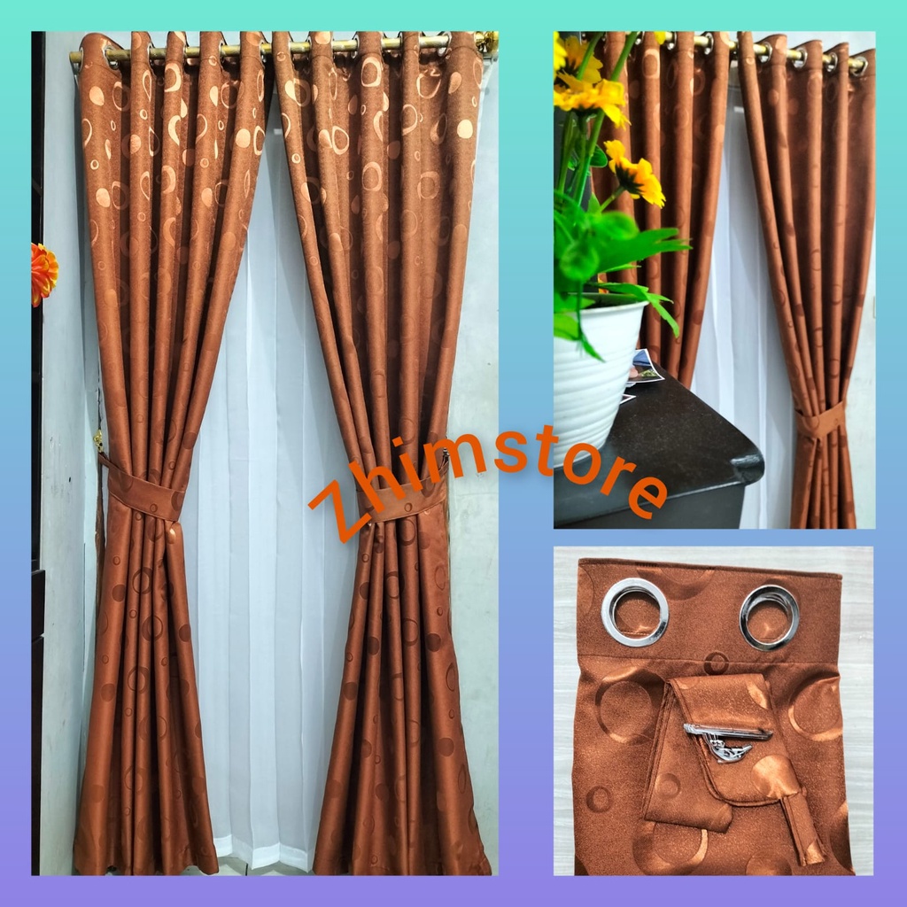 Jual hordeng/gordyn/gorden jende;a smokring motif pollkadot bahan grade ...