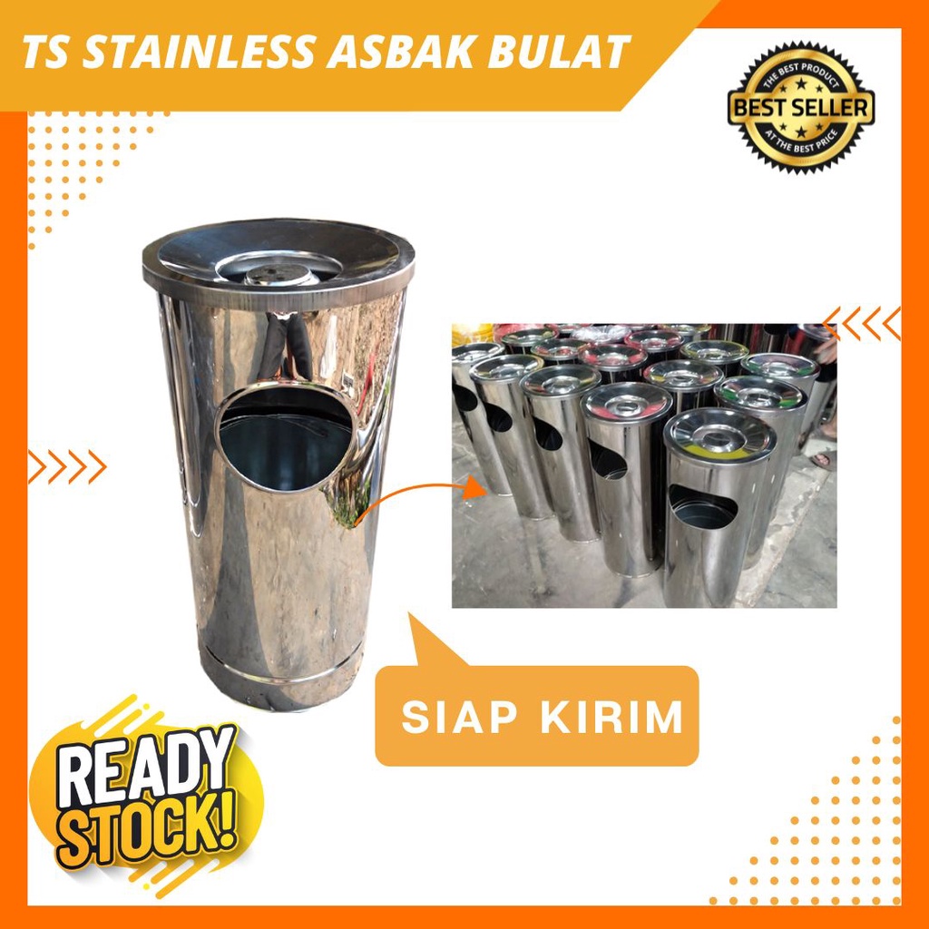 Jual TEMPAT SAMPAH STAINLESS ASBAK, STANDING ASTHRAY | Shopee Indonesia