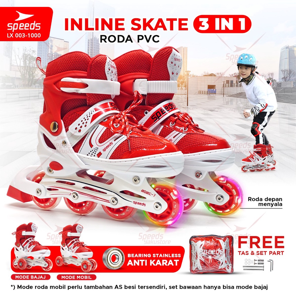 Jual SPEEDS Sepatu Roda untuk Anak dan Dewasa Inline Skate Full Karet ...