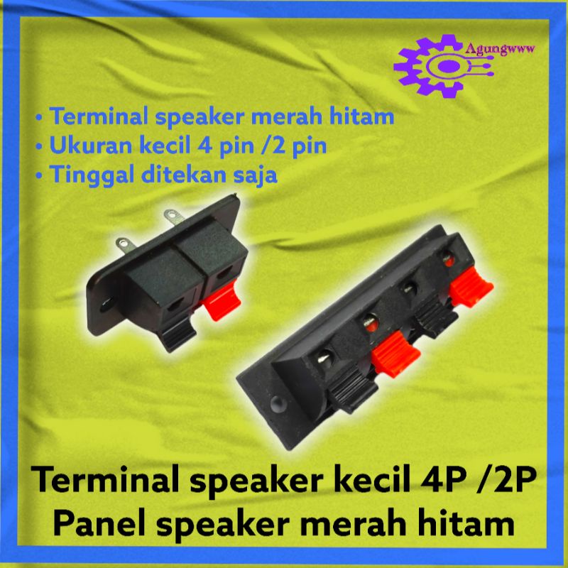 Jual Terminal speaker kecil 4p 2p panel speaker merah hitam | Shopee ...