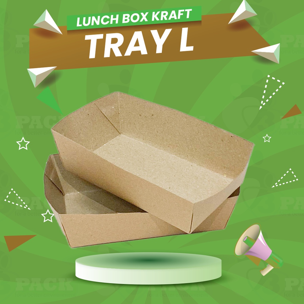 Jual Paper tray lunch box Craft size L - kotak makanan kertas ukuran L ...
