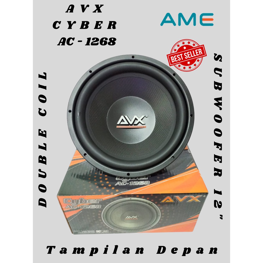 Jual Subwoofer AVX 12 inch Cyber 1268 Double Coil Max 400 Watts Subwoofer Mobil AVX AC-1268 ...
