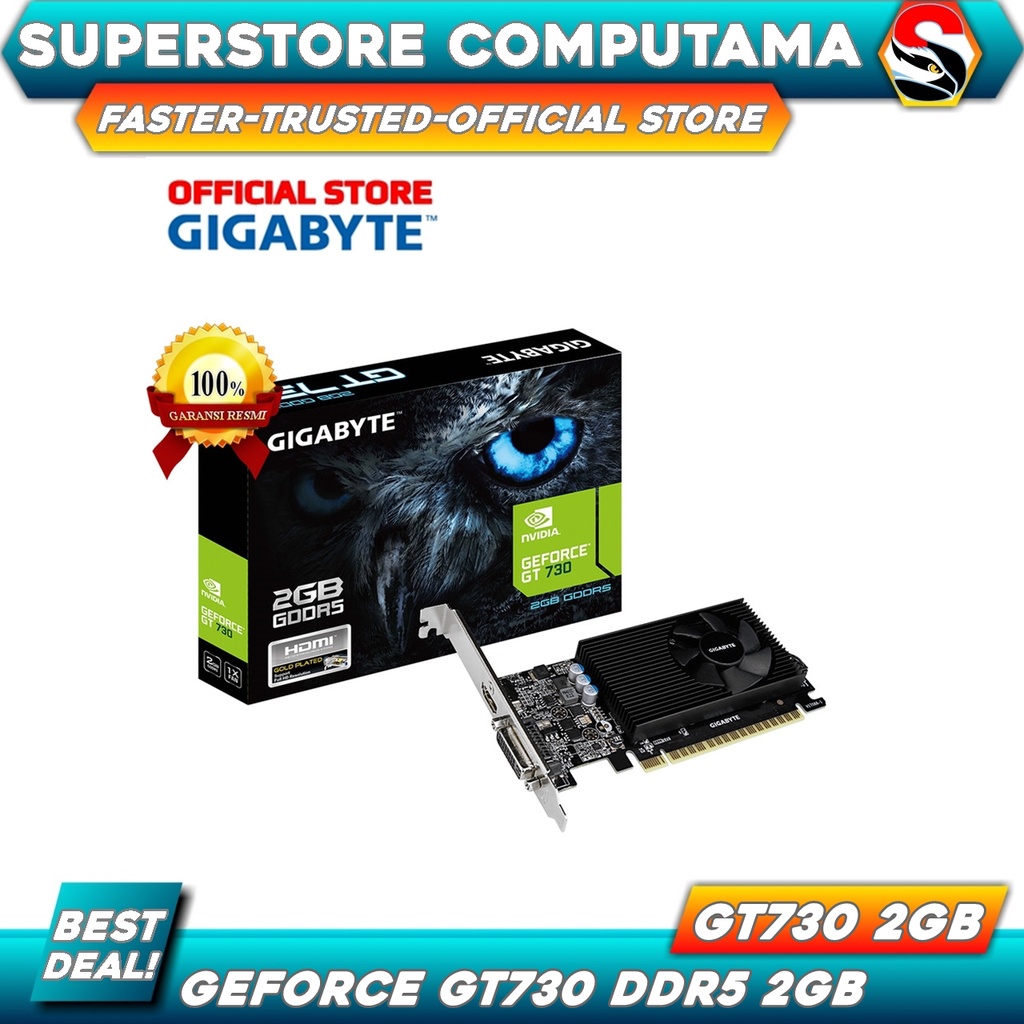 Jual VGA Gigabyte GT 730 /GT730 2GB DDR5 LP-Gigabyte Geforce GT730 DDR5 ...