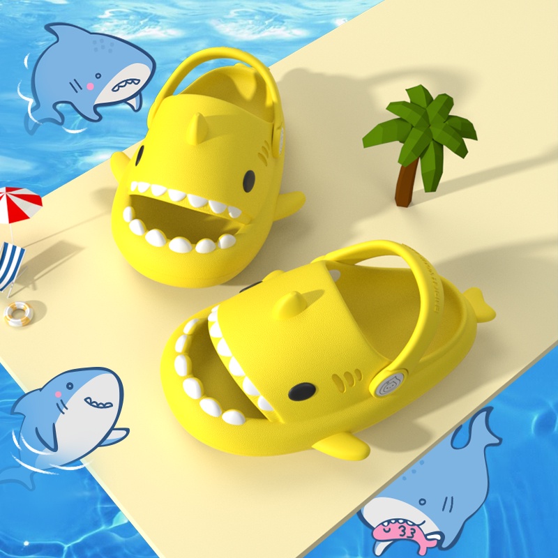 Jual SANDAL ANAK MOTIF SHARK | MODEL SELOP KOKOP TALI BELAKANG KARAKTER ...