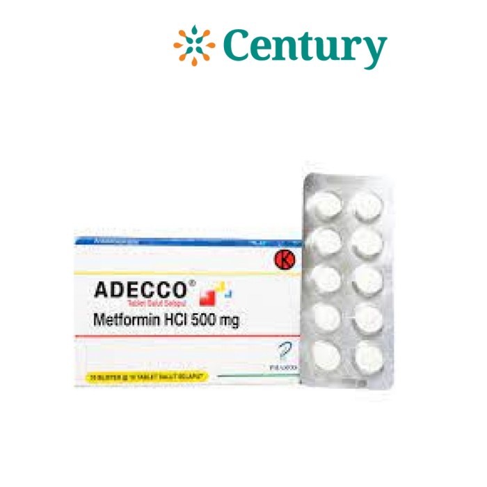 Jual ADECCO 850MG 1 STRIP 10 TABLET / METFORMIN / DIABETES | Shopee ...