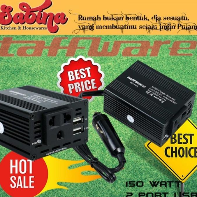 Jual Power Inverter Mobil Car DC 12V/24V to AC 220V 150W 3 USB Port LED ...