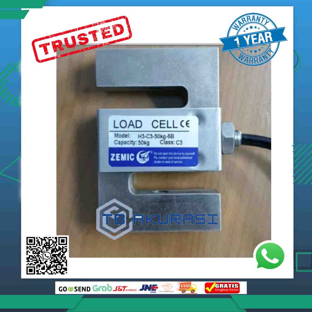 Jual LOAD CELL S/ LOAD CELL TARIK/ LOAD CELL ZEMIC H3/ H3 500KG New ...