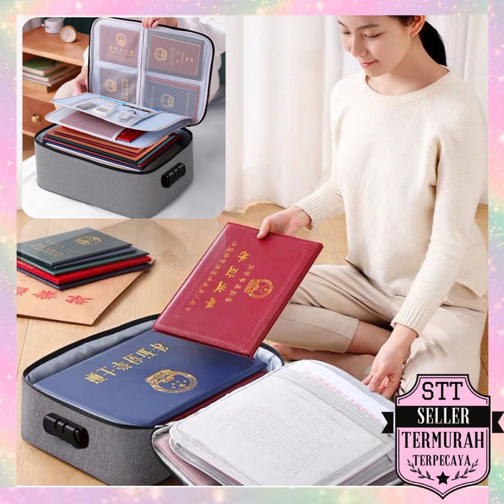 Jual STT Tas Penyimpanan Dokumen 3 Layer Storage Bag Sertifikat File ...