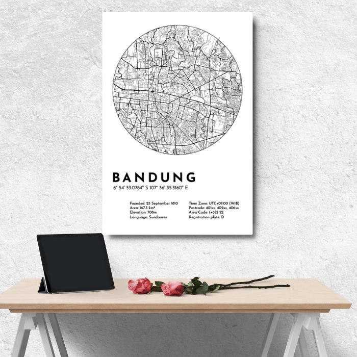 Jual Hiasan DInding City Map Poster dekorasi gambar rumah kota cafe ...