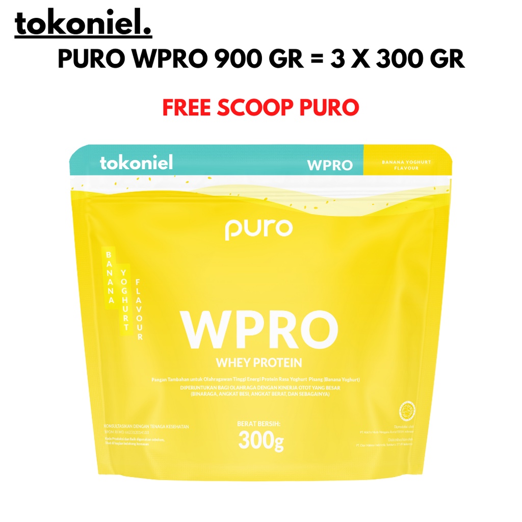 Jual PURO WPRO Whey Protein Concentrate 900 Gr Original BPOM HALAL Lokal Murah | Shopee Indonesia
