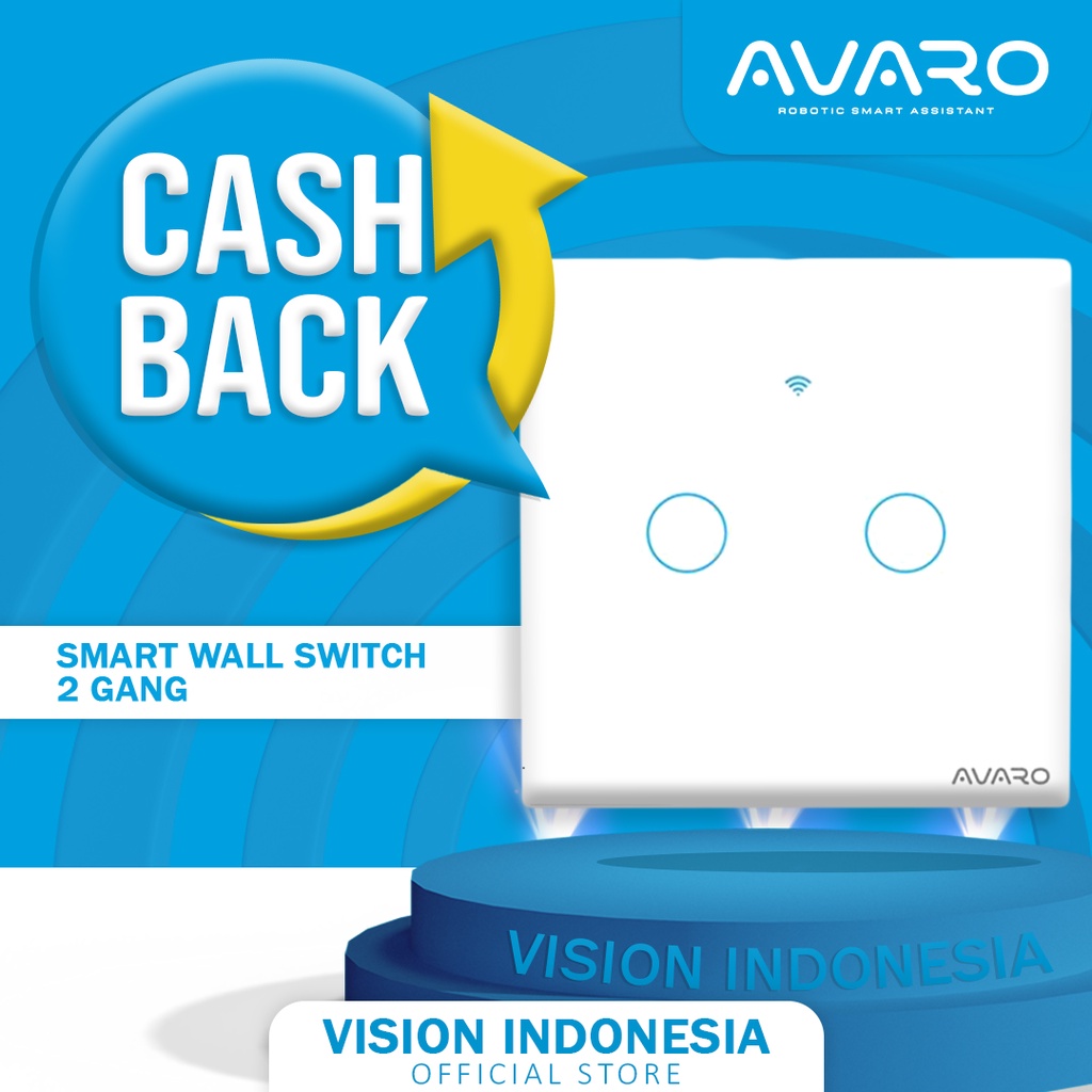 Jual AVARO SMART WALL SWITCH 2 GANG PUTIH / SAKLAR ON OFF 2 GANG PUTIH ...