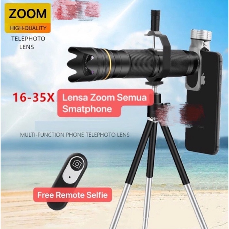 Jual LNZ-007 Lensa Zoom Universal HD Telescope Lensa Optik Telephoto ...