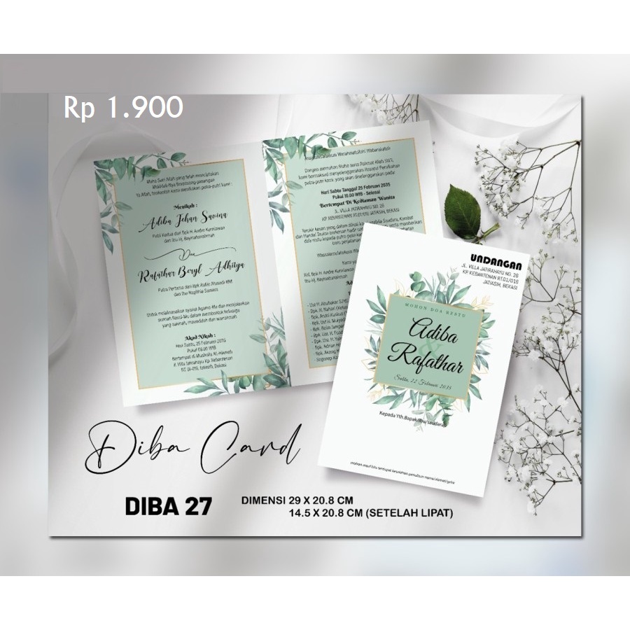 Jual Undangan Pernikahan Wedding Invitation Diba-027 | Shopee Indonesia
