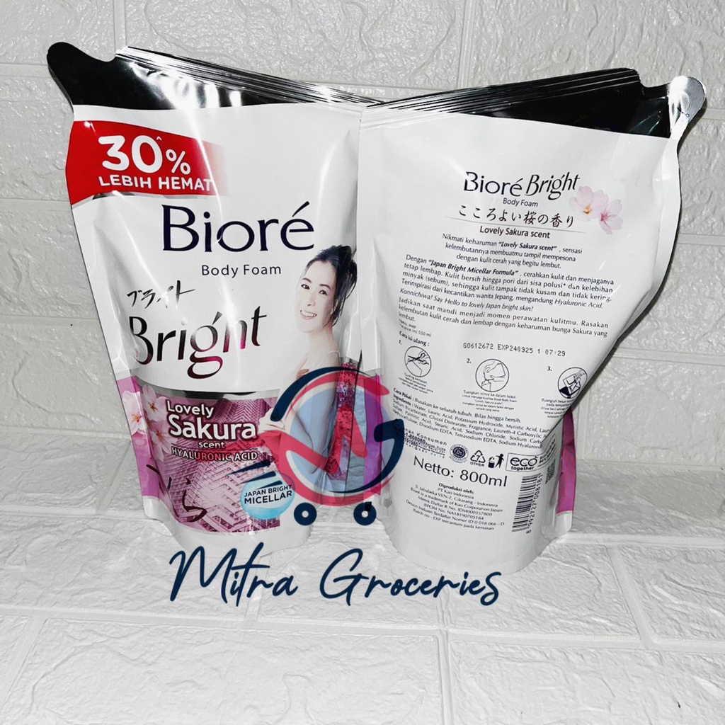Jual Bioré Body Foam Lovely Sakura 800ML 800 ML | Shopee Indonesia