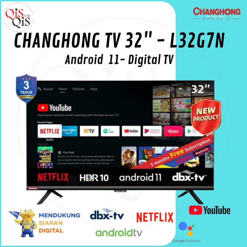 Jual CHANGHONG Android TV - 32 / 40 inch - L32G7N / L40G7N - Garansi Resmi | Shopee Indonesia
