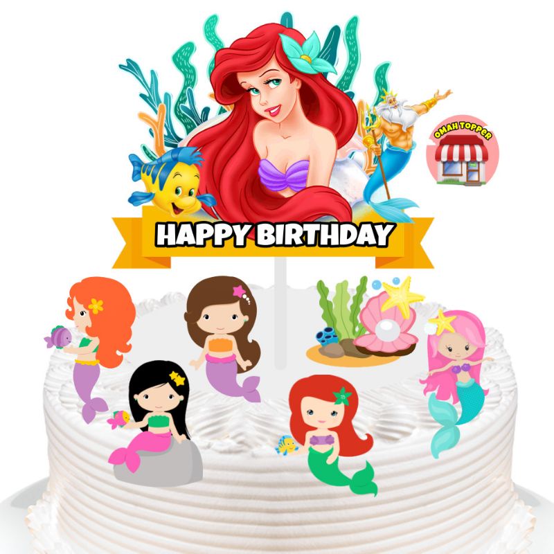 Jual Topper Tema Mermaid / Topper Cake / Kue Ultah | Shopee Indonesia