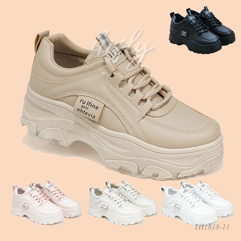Jual GIFLY Nesya Sepatu Sneakers Wanita Korea Import TH1618-11 | Shopee ...